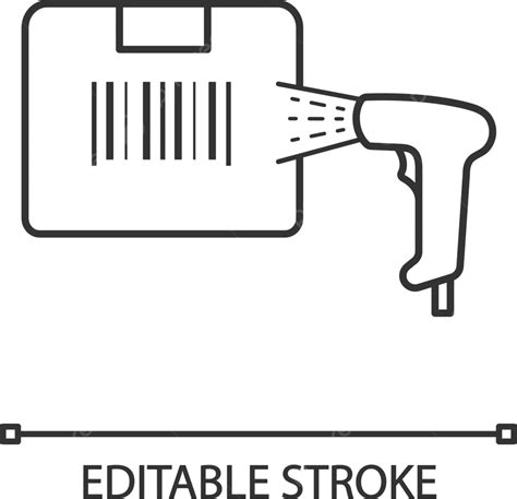 Linear Icon Depicting Barcode Scanner For Scanning Box Labels Vector
