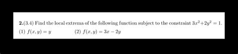 solved 2 3 4 ﻿find the local extrema of the following