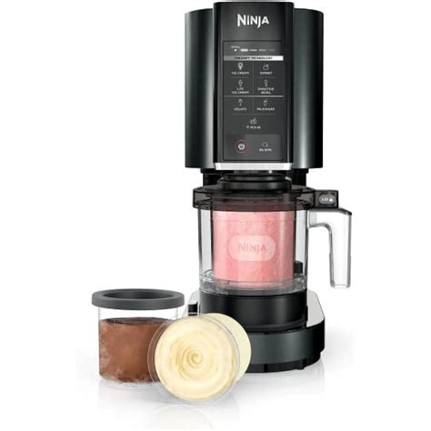 Ninja Creami Ice Cream Sorbet Milkshake Maker 3 Creami Pints Black