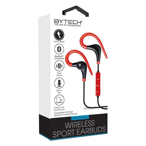 Bytech Wireless Sport Earbuds Red And Black Shop Headphones At H E B