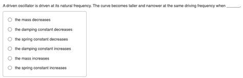 Solved A Driven Oscillator Is Driven At Its Natural
