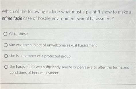 Solved Which of the following include what must a plaintiff | Chegg.com