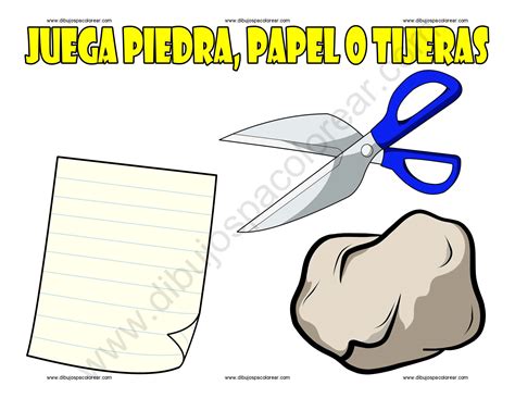 Juega Piedra Papel O Tijeras Dibujo A Color Y Para Colorear