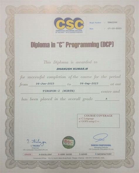 dhanush kumar on linkedin diploma csc computersoftwarecollege achievement graduation…