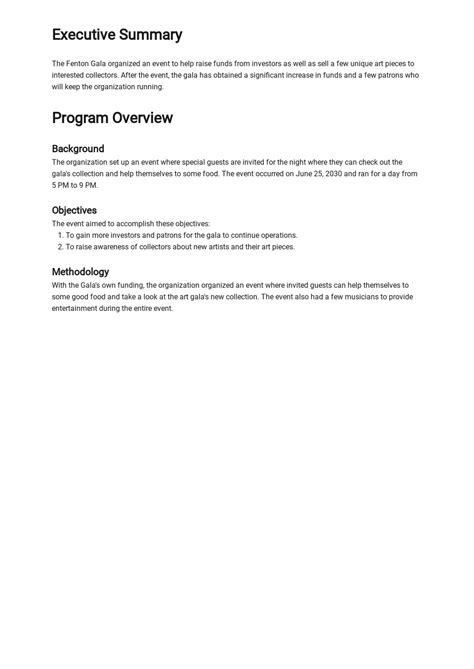 Event Report Sample Template In Google Docs Word Template Net