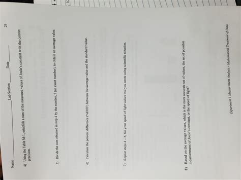 27 lab section date name report on experiment 1
