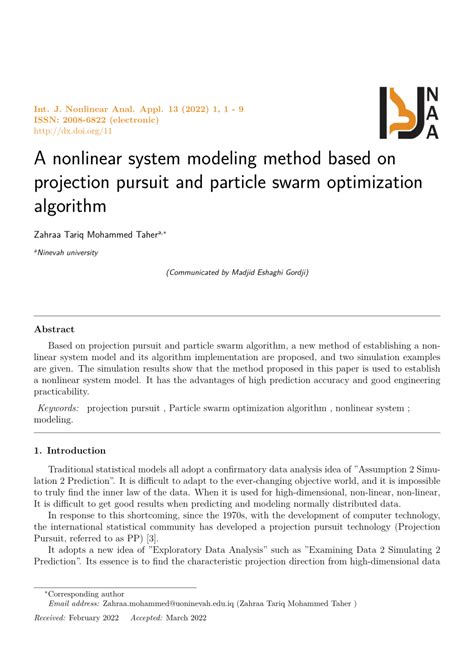 Pdf A Nonlinear System Modeling Method Based On Projection Pursuit