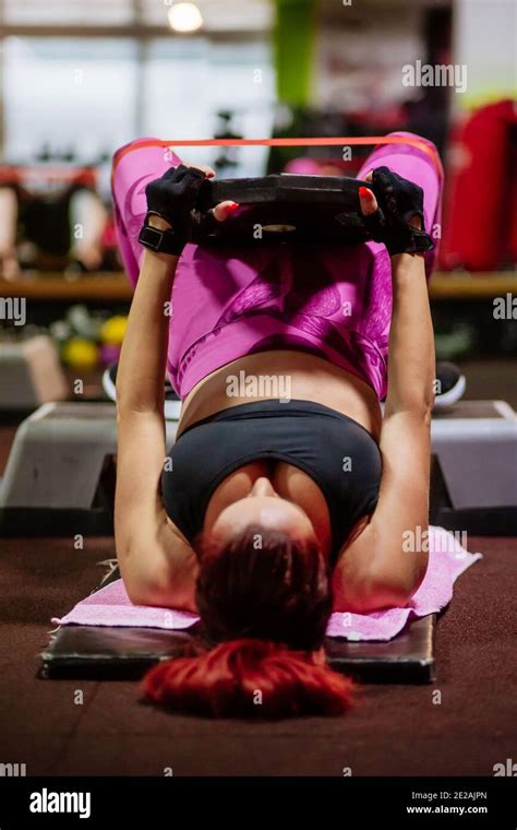 Woman High Intensity Interval Training Group Stock Photo Alamy