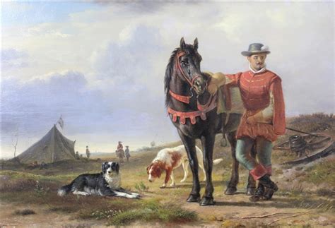 Rustende Soldaat Met Zijn Paard En Honden By Frans Lebret On Artnet