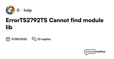 Errorts2792ts Cannot Find Module Lib C