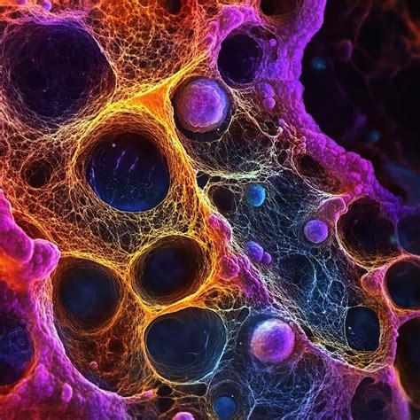 Extreme Macro Image Of Mesenchymal Stem Cells Premium Ai Generated Image