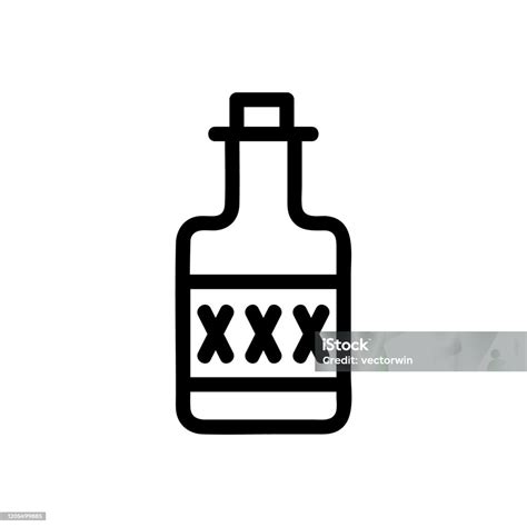 Vecteur Dicône De Bouteille De Rhum Illustration Dillustration Isolée
