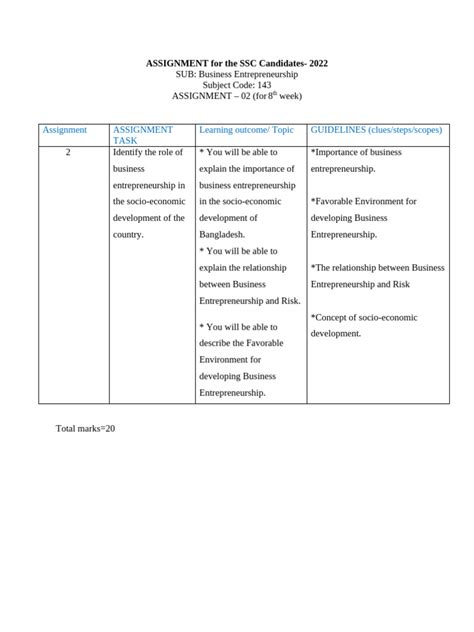 Bent Assignment 2 Ssc 2022 Pdf