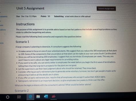 Unit 5 Assignment Submit Assignment Pements Due Dec 1 By 1159pm Points