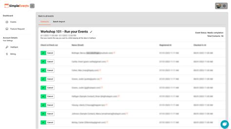 Simple Hubspot Event Management