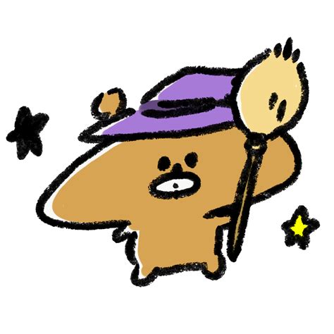 ほうきを持つ魔女熊 ゆるくてかわいい無料イラスト素材屋「ぴよたそ」
