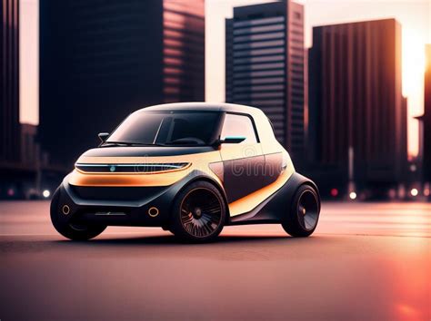 Futuristic Concept Self Driving Car Day Urban Driveway Ai Generated