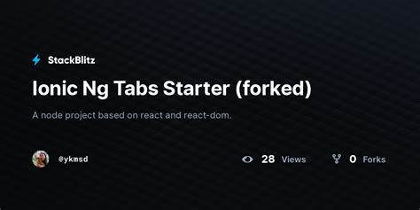 Ionic Ng Tabs Starter Forked StackBlitz