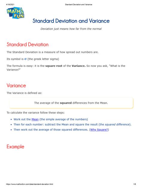 23 Standard Deviation And Variance Pdf Standard Deviation Variance