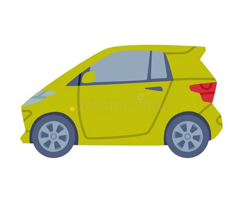 Green Passenger Car And Urban Transport Vector Illustration Stock