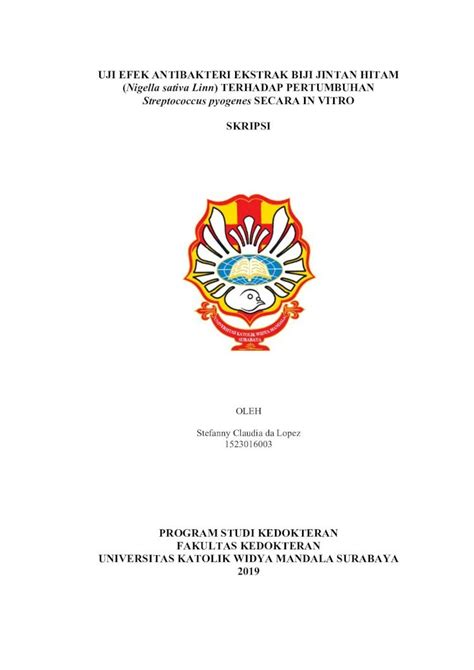 PDF UJI EFEK ANTIBAKTERI EKSTRAK BIJI JINTAN HITAM Nigella