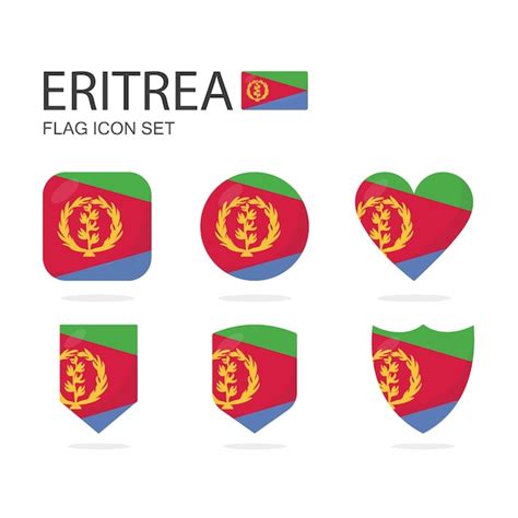 Premium Vector Eritrea 3d Flag Icons Of 6 Shapes All Isolated On White Background