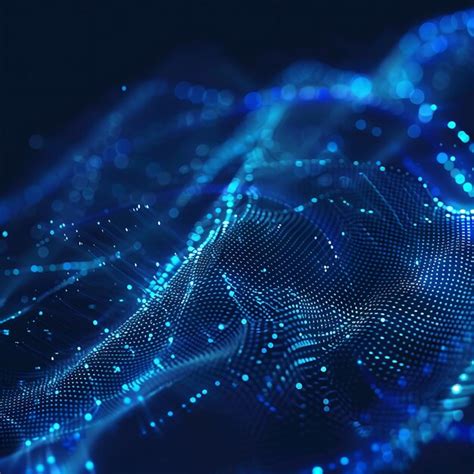 3d Rendering Of Abstract Particles Wave With Depth Of Field And Bokeh