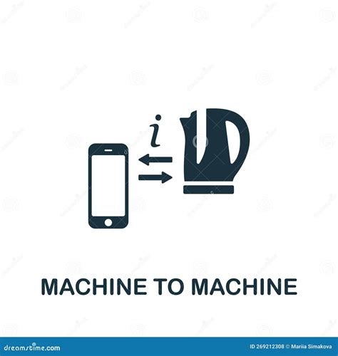 Machine To Machine Icon Monochrome Simple Sign From Digitalization
