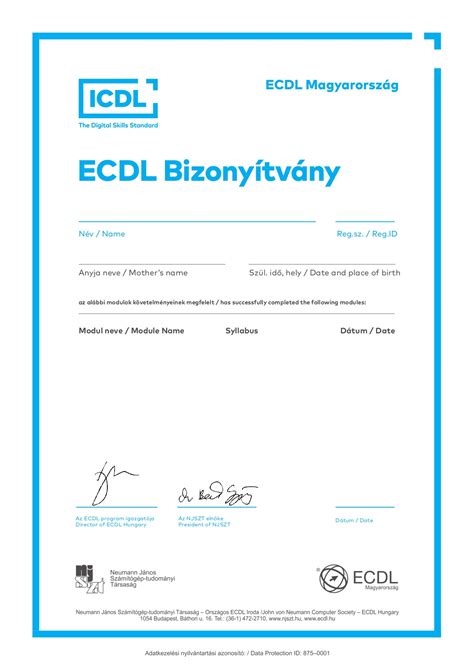 Ecdl Icdl Bizonyítvány Típusok Neumann János Számítógéptudományi Társaság