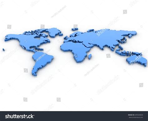 3d Rendering World Map Stock Illustration 699320020 Shutterstock