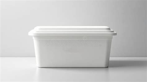 White Rectangular Plastic Storage Container With Lid Stock Illustration