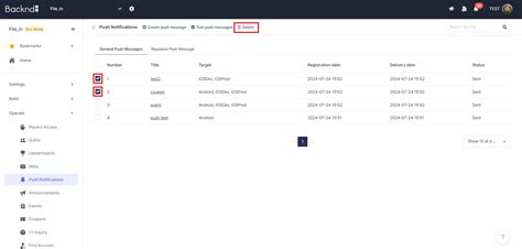 Push Message Management BACKND Developer Documentation