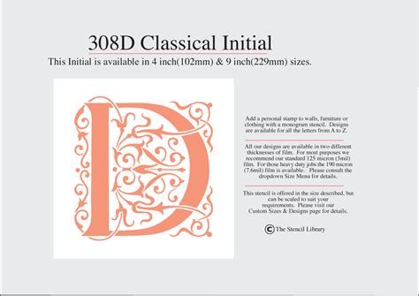 60 308 Classical D Stencil Library