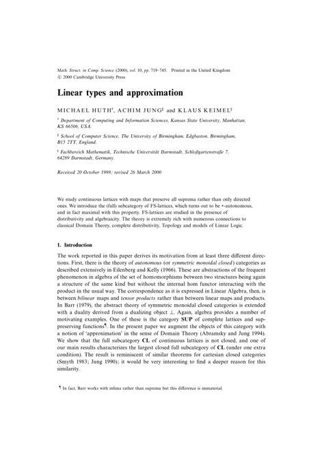 pdf linear types and approximation