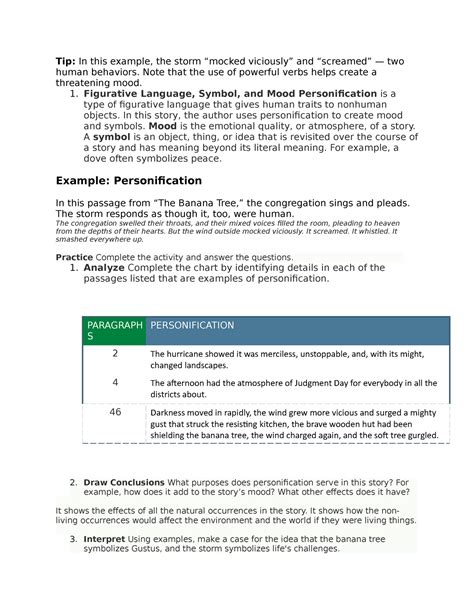 Figurative Language Ela Complete Tip In This Example The Storm
