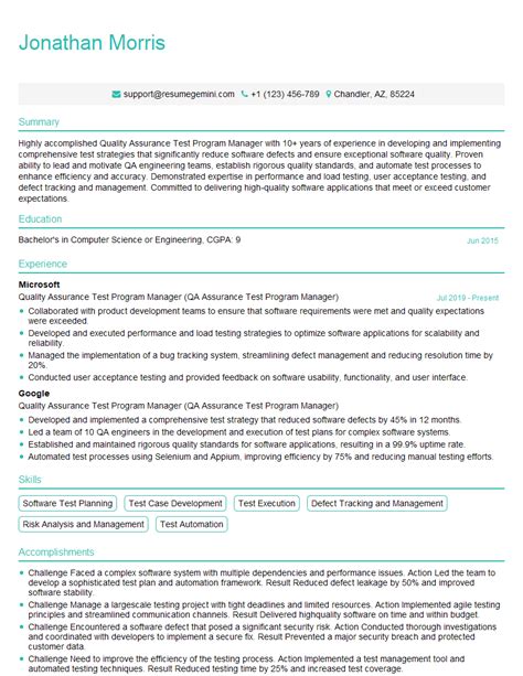 Top 10 Questions For Quality Assurance Test Program Manager Qa
