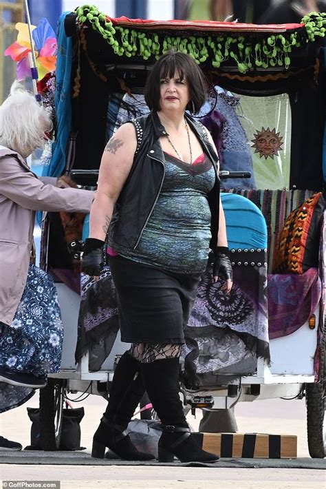 Gavin And Stacey Filming Nessa Is Back In Her Trademark Leather Waistcoat As She And Smithy Are