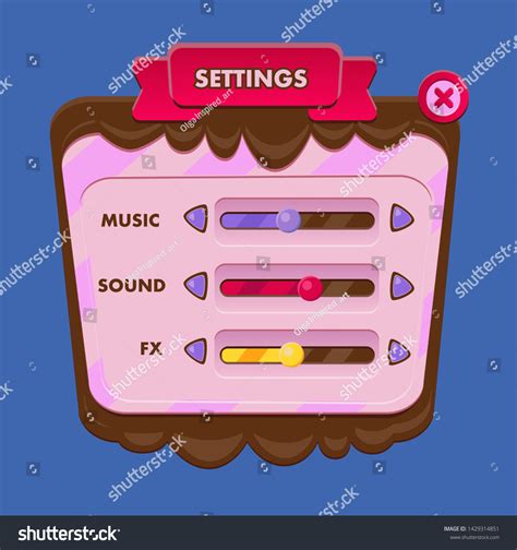 Sweet Mania Game User Interface Settings Stock Vector Royalty Free 1429314851 Shutterstock