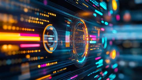 Futuristic Digital Dashboard Showcasing Benchmarking Analytics With Vibrant Metrics And Modern