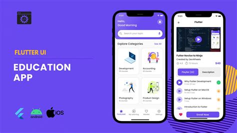 education app ui flutter ui speed code youtube