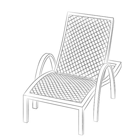 Premium Vector Line Art Illustration Of Beach Sun Lounger Vector