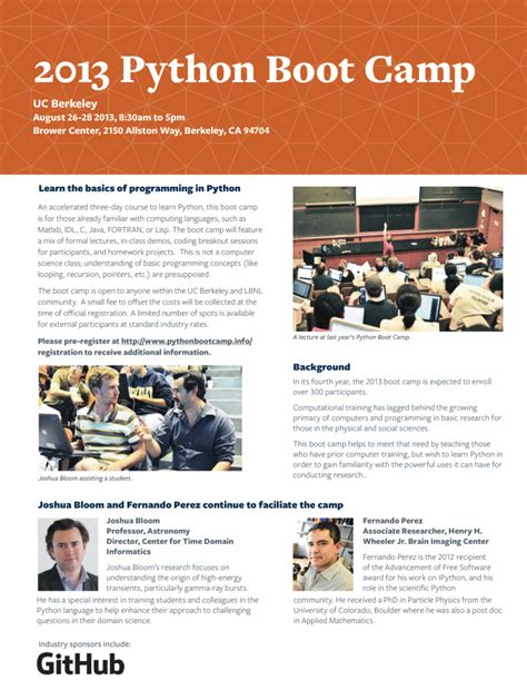 The Berkeley Python Boot Camp Fall 2013 Astronomy Computing Today