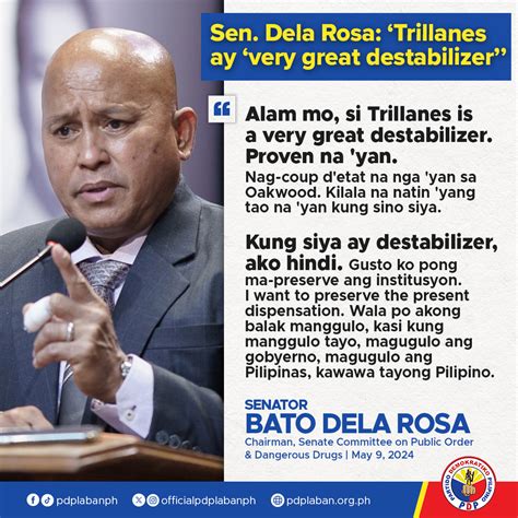 PDP - 'TRILLANES IS A VERY GREAT DESTABILIZER' Mariing pinabulaanan ni ...