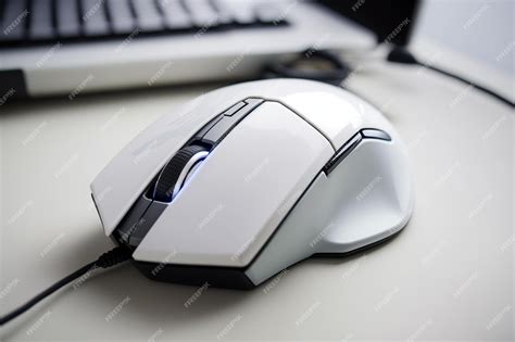 Premium Photo White Computer Mouse White Gamer Mouse Is A Little