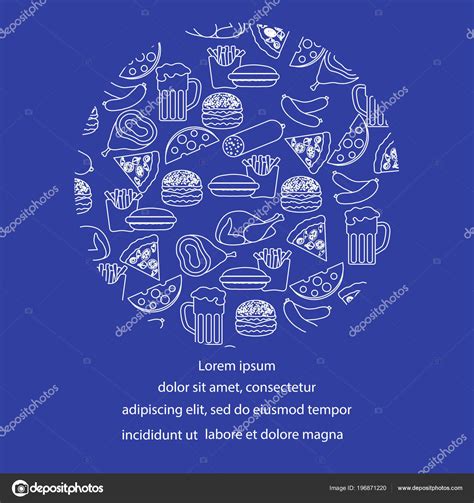 Beer Different Types Food Fast Food Design Banner Print Stock Vector