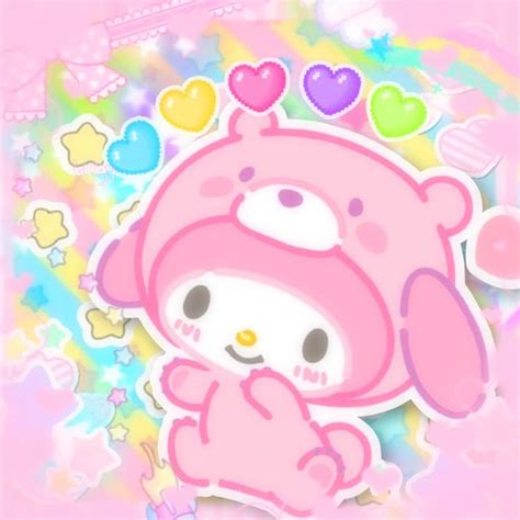 My Melody Bear ♡🐰 Kawaii Wallpaper Cute Wallpapers Soft Pink Theme