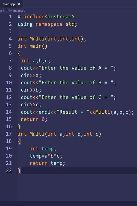 Write A C Program To Multiply Three Numbers Using Function Pwos