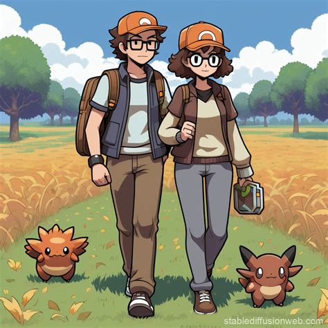 Cute 8 Bit Style Pokemon Trainers Adventure Stable Diffusion Online