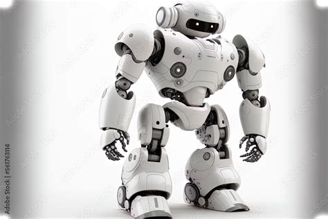 Nao Robot Autonomous Programmable Humanoid Robot Isolated On White Background Generative Ai