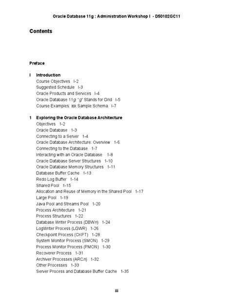 Oracle Database 11g Administration Workshop I D50102gc11 Pdf